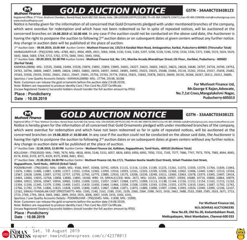 Gold Auctions