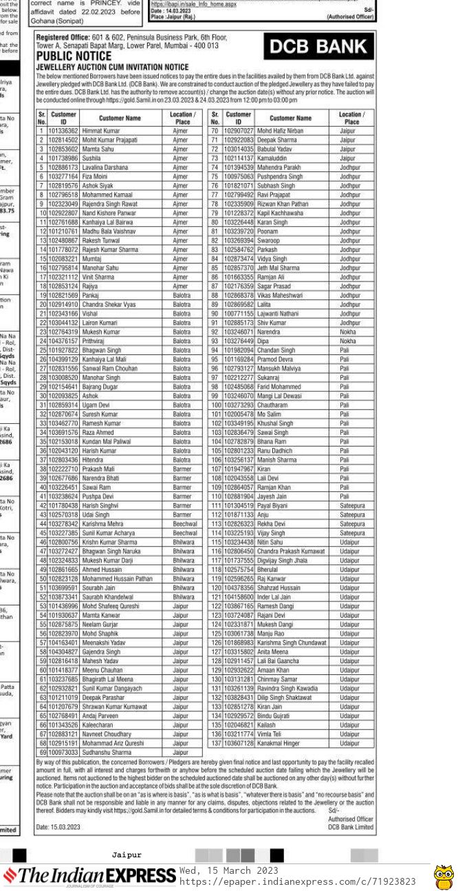 Gold Auctions