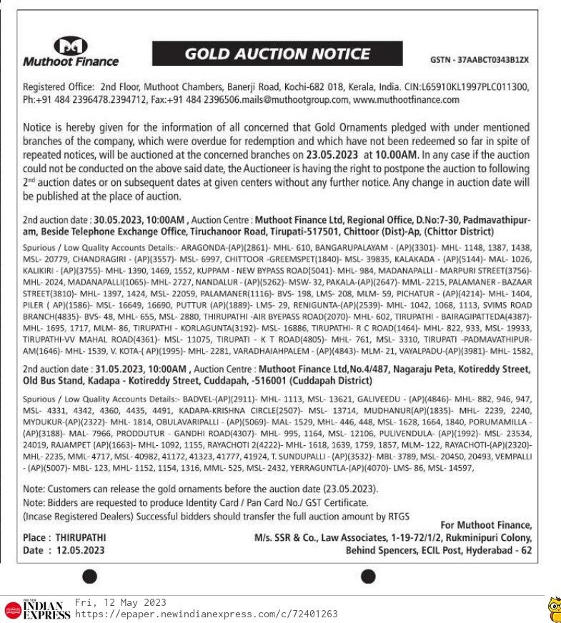 Gold Auctions
