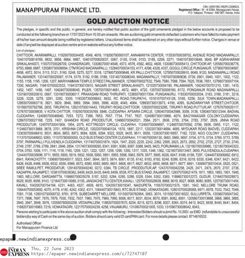 Gold Auctions